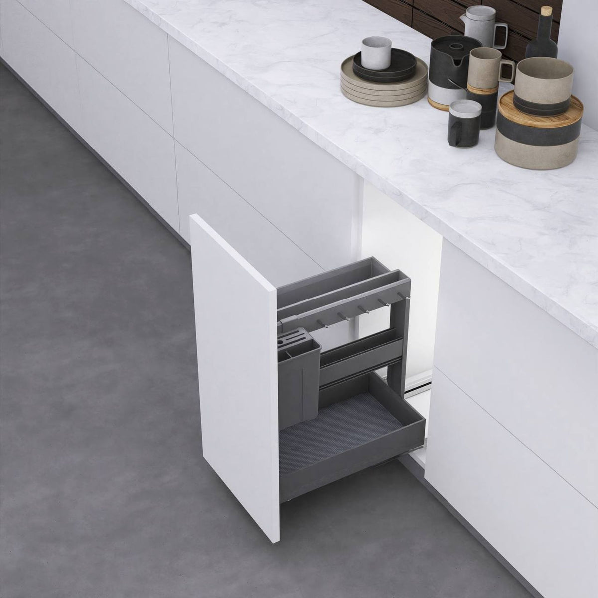 KKPL Nano Grey Pull Out Spice basket rack – Koncept Kreation